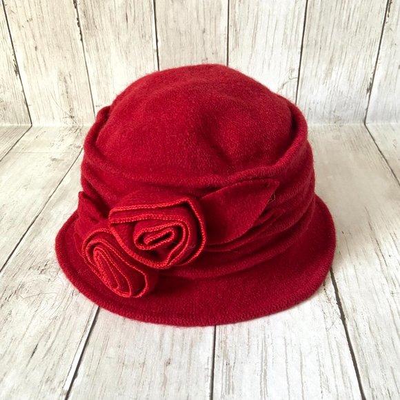 Lawliet | Accessories | Lawliet 0 Wool Burgundy Red Rose Hat Retro ...